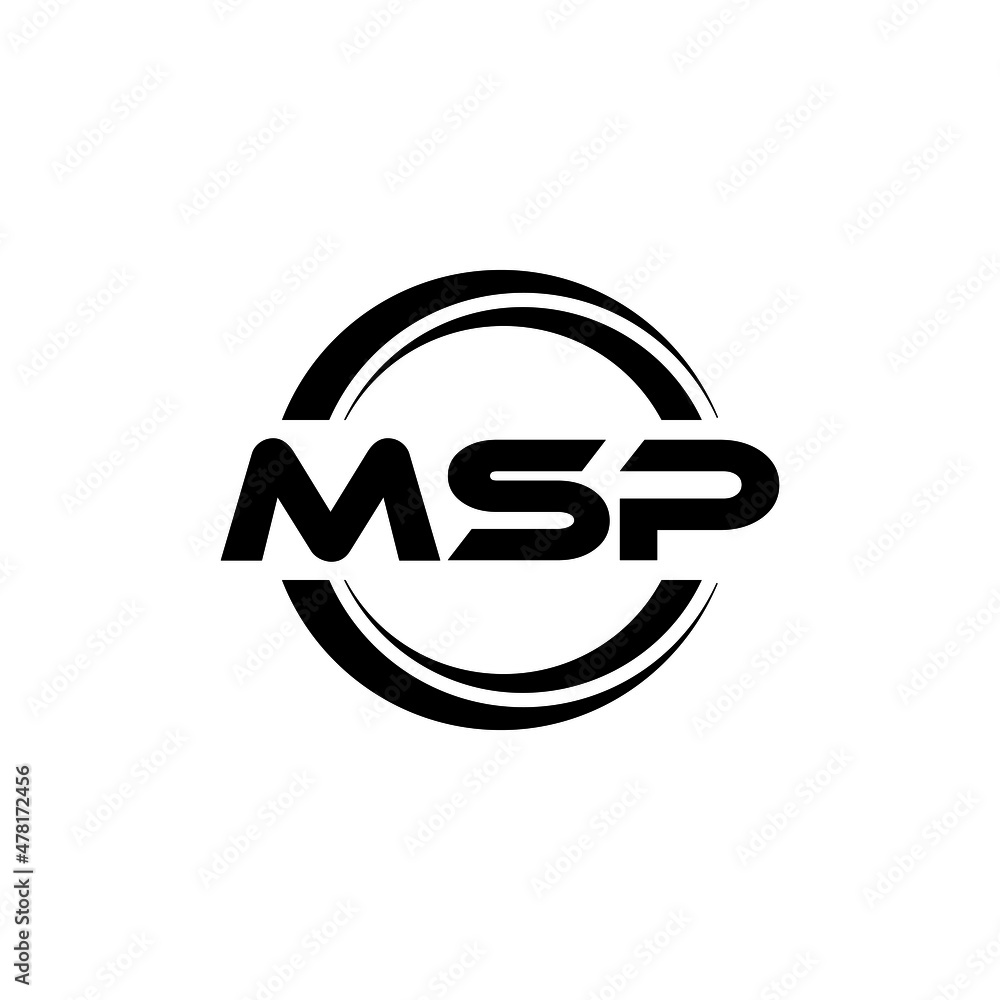 MSP letter logo design with white background in illustrator, vector ...