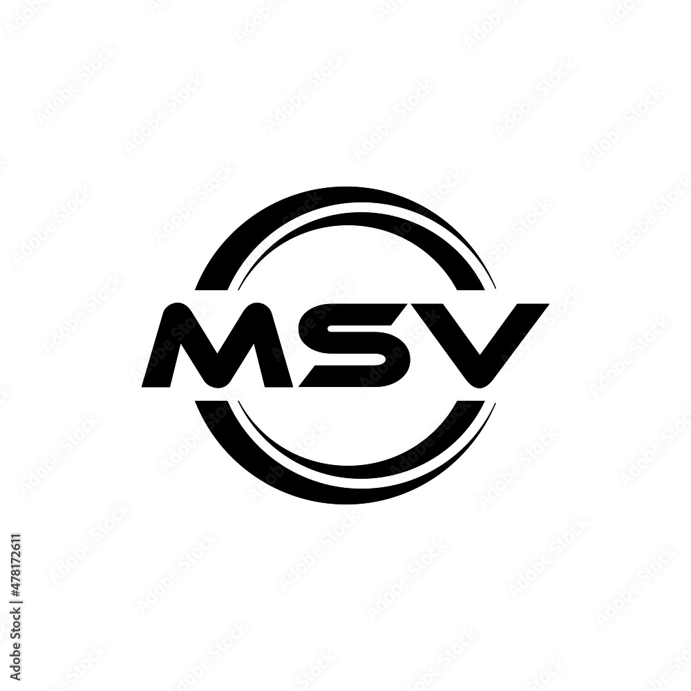 MSV letter logo design with white background in illustrator, vector ...