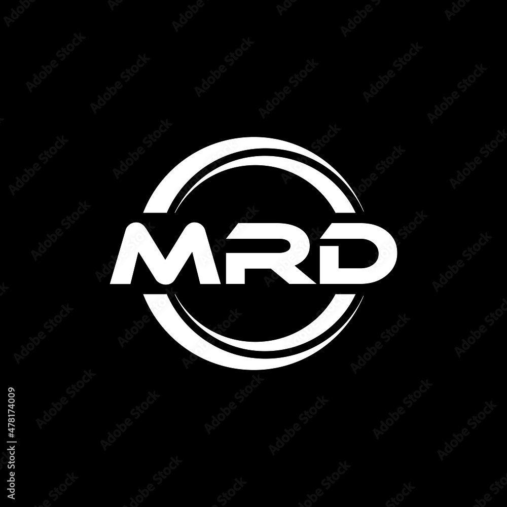 MRD letter logo design with black background in illustrator, vector ...