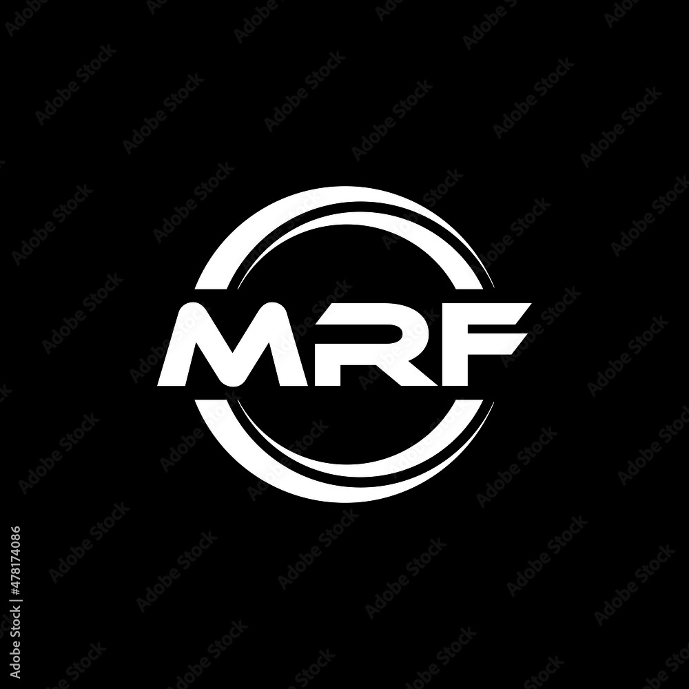 Vecteur Stock MRF letter logo design with black background in ...