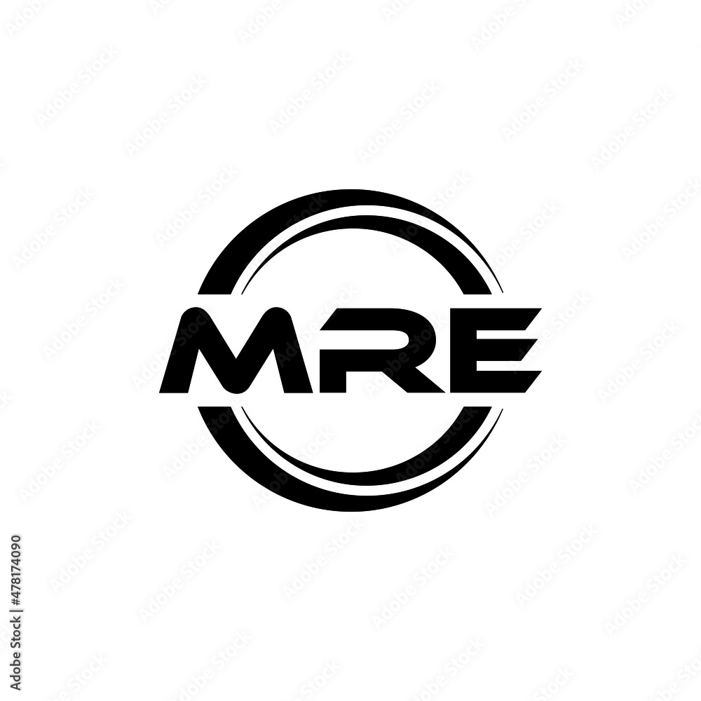 MRE letter logo design with white background in illustrator, vector ...