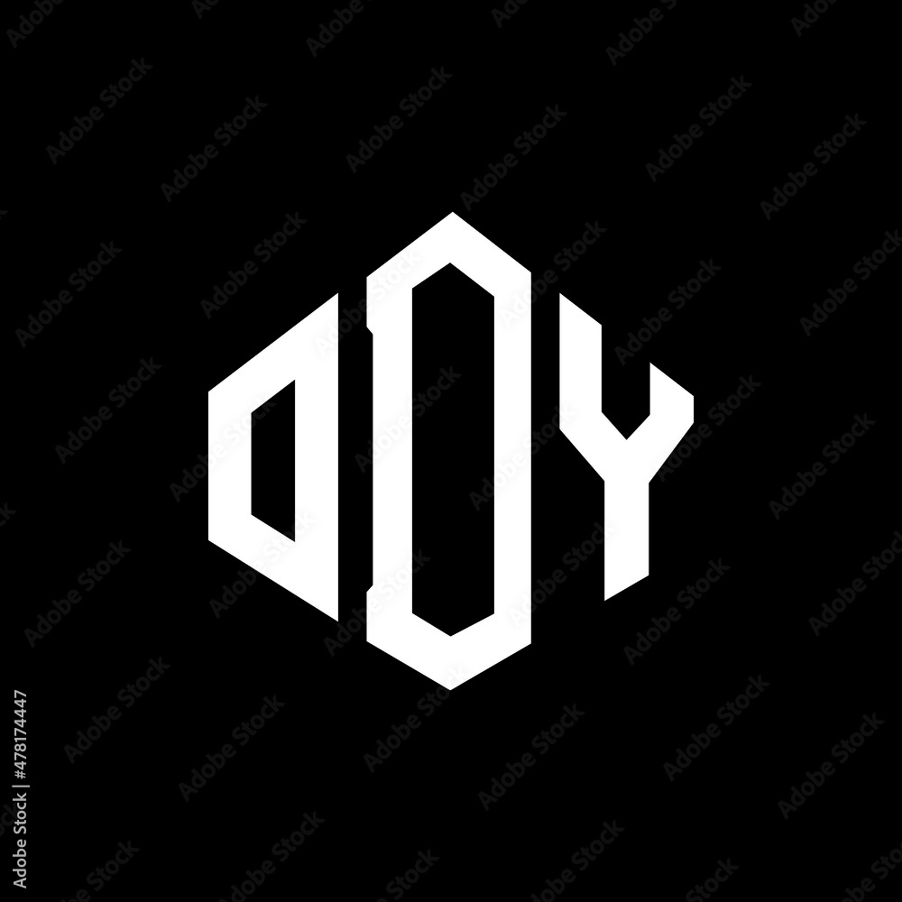 ODY letter logo design with polygon shape. ODY polygon and cube shape ...