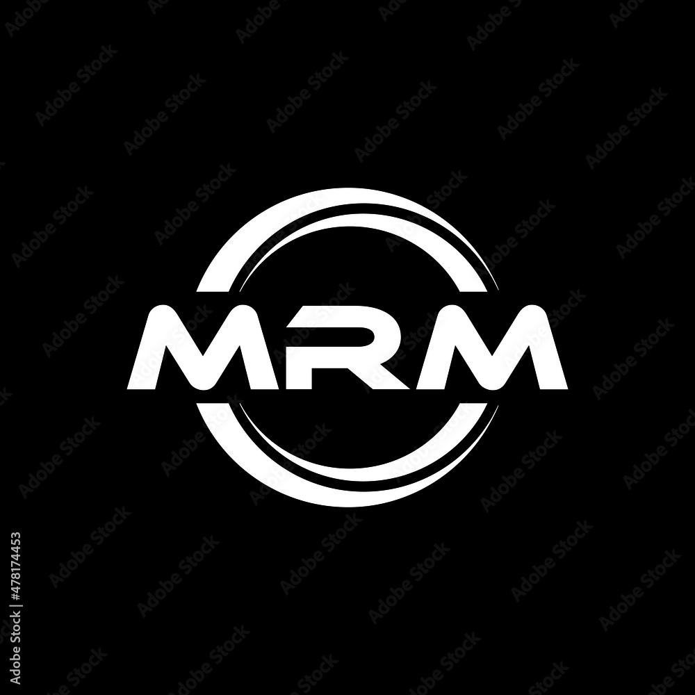 MRM letter logo design with black background in illustrator, vector ...
