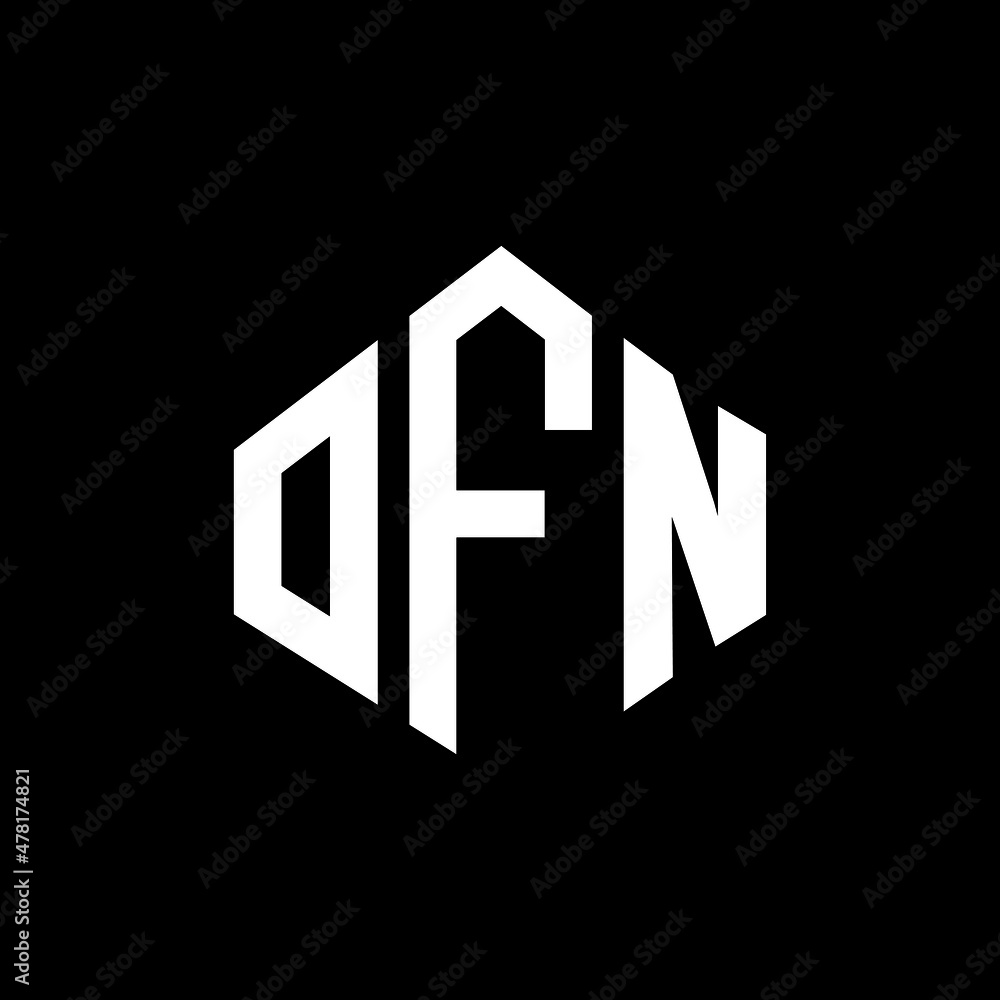 OFN letter logo design with polygon shape. OFN polygon and cube shape ...