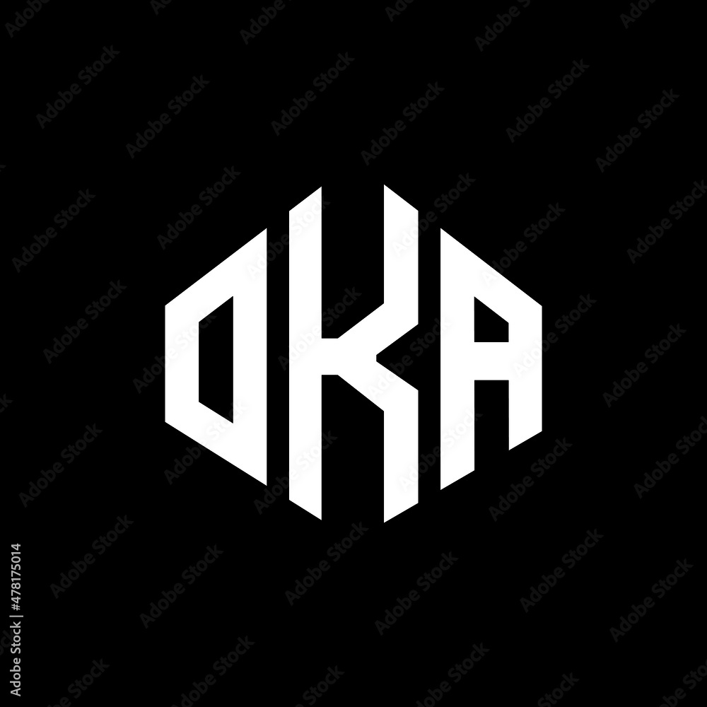 OKA letter logo design with polygon shape. OKA polygon and cube shape ...
