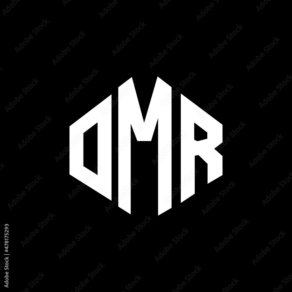 OMR letter logo design with polygon shape. OMR polygon and cube shape ...