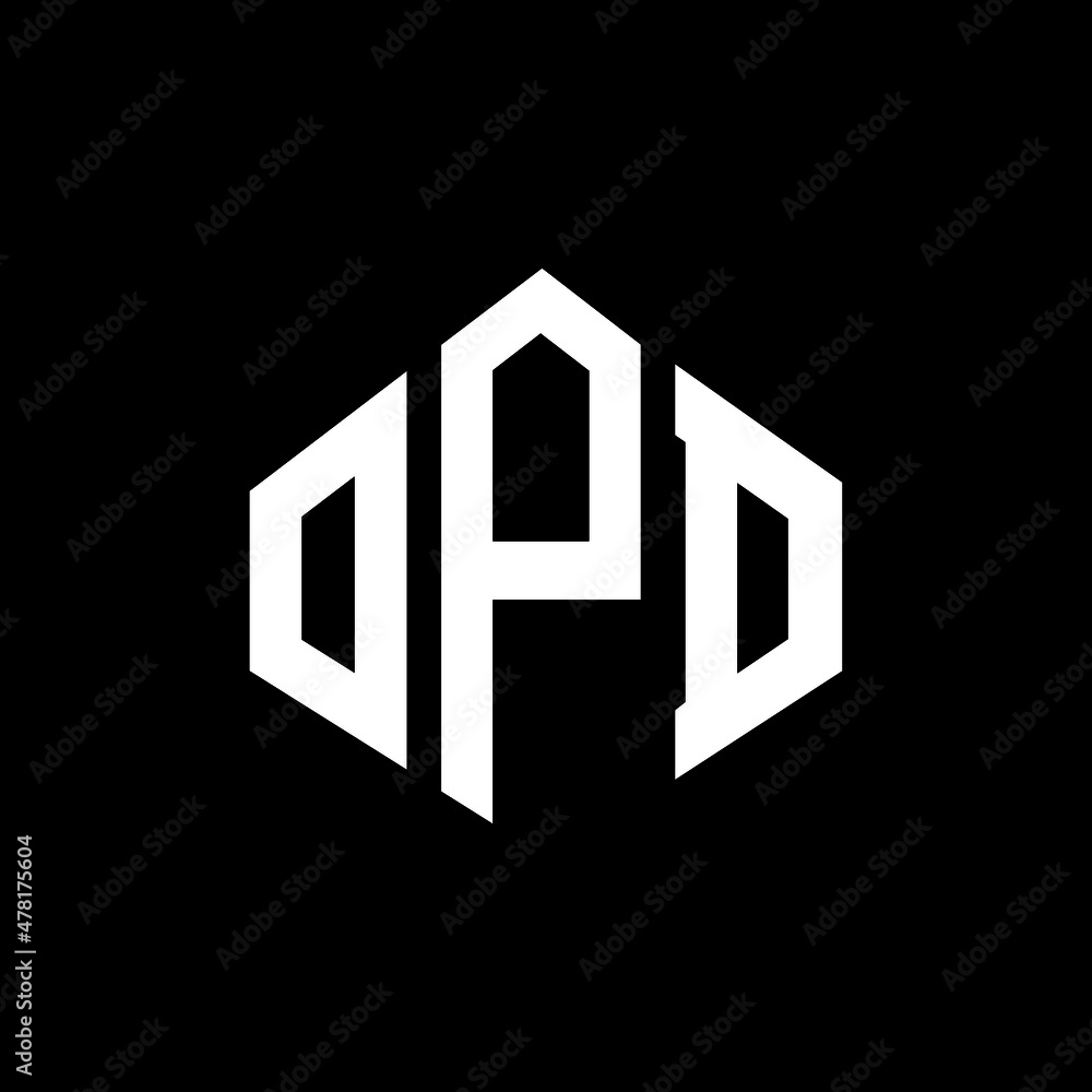 OPD letter logo design with polygon shape. OPD polygon and cube shape ...
