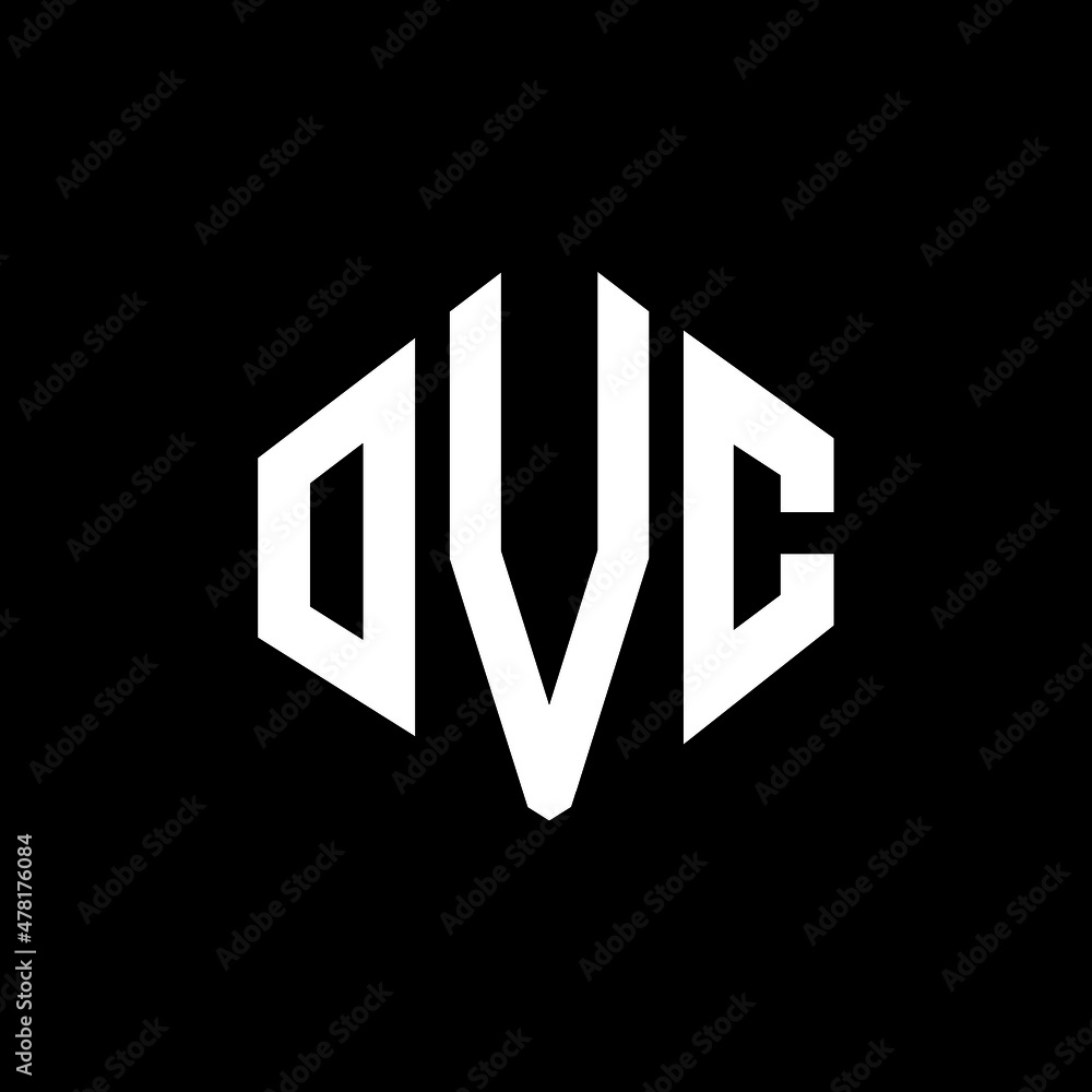 OVC letter logo design with polygon shape. OVC polygon and cube shape ...