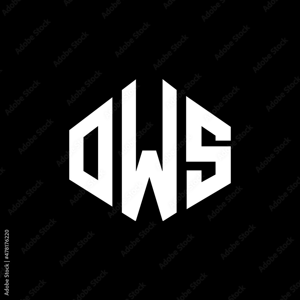 OWS letter logo design with polygon shape. OWS polygon and cube shape ...