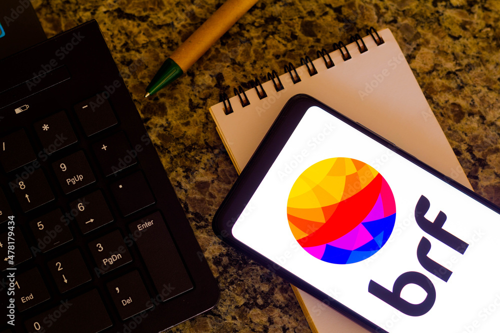 December 28, 2021, Brazil. In this photo illustration the BRF logo ...