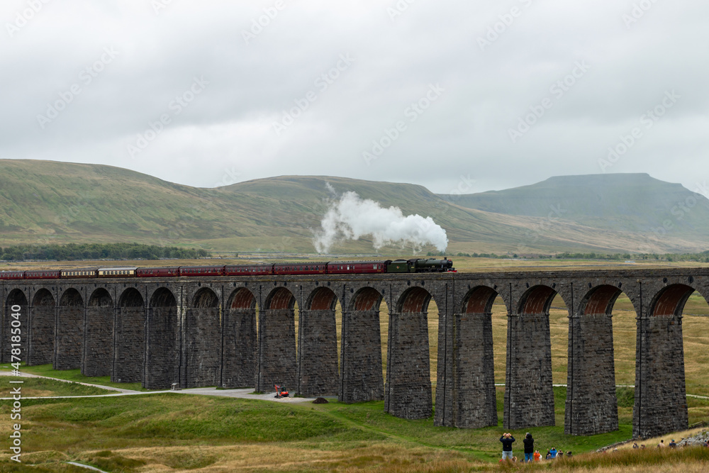 Ribblehead viaduct steam train Stock Photo | Adobe Stock