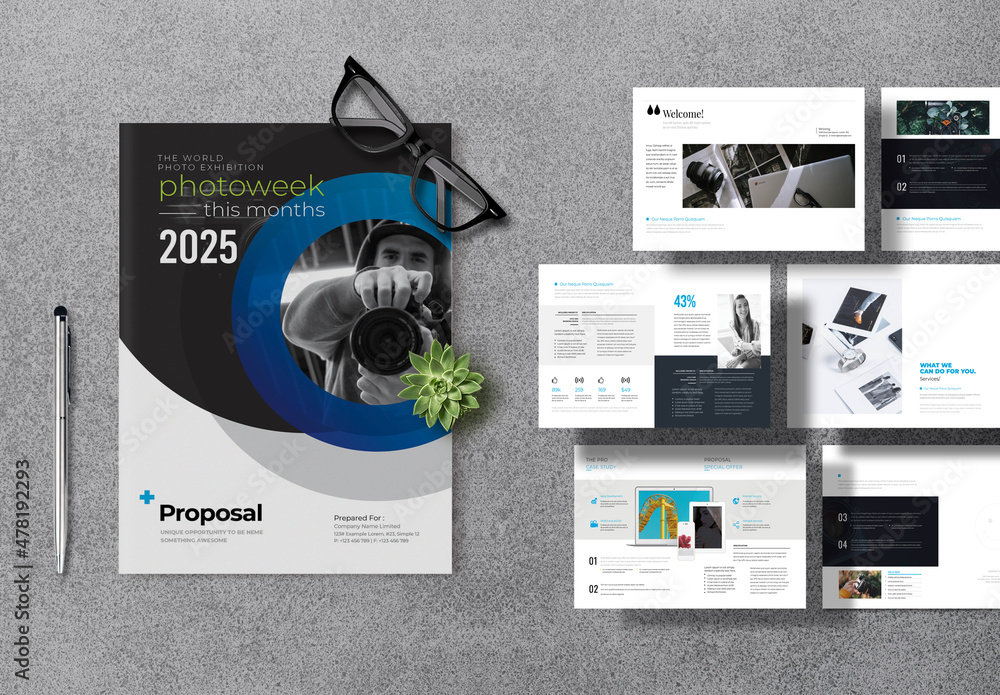 Creative Minimal Photography Project Proposal Stock Template | Adobe Stock