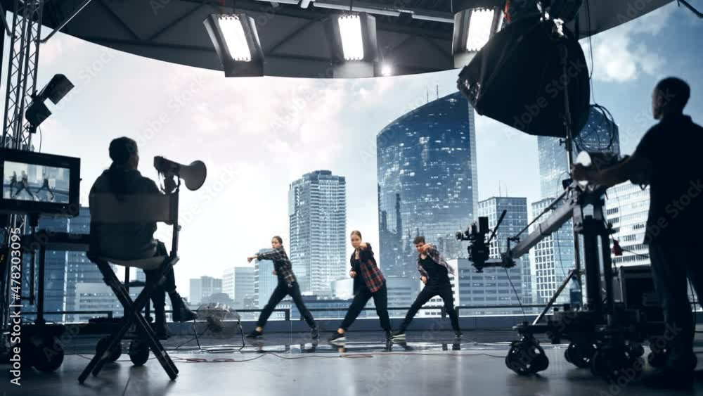 Music Clip Studio Set: Shooting Hip Hop Video Dance Scene with Three ...