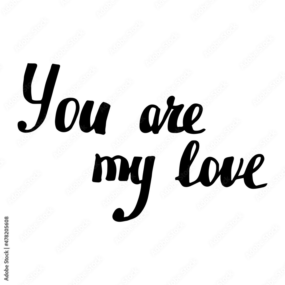 Vector isolated illustration of the script for you my love for cards ...