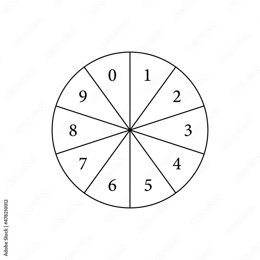 Probability spinner with numbers template. Clipart image Stock Vector ...