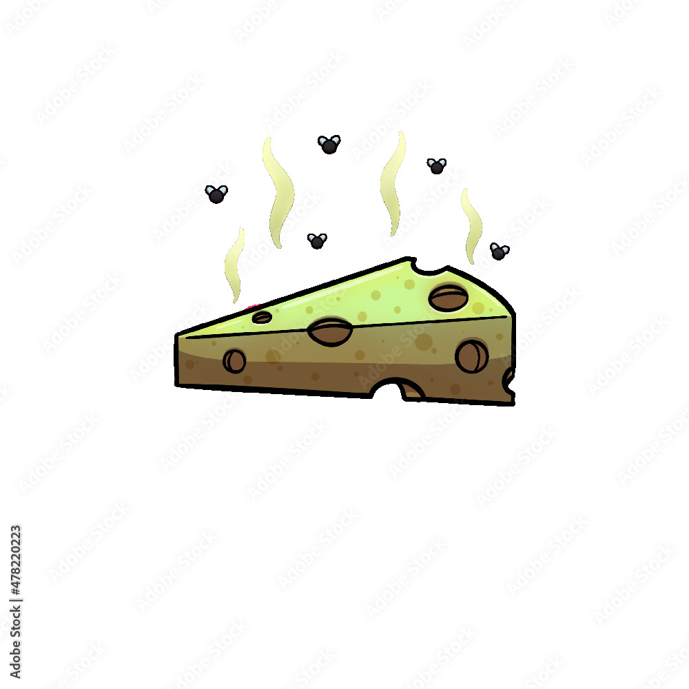 Cartoon Smelly Cheese Stock Vector | Adobe Stock