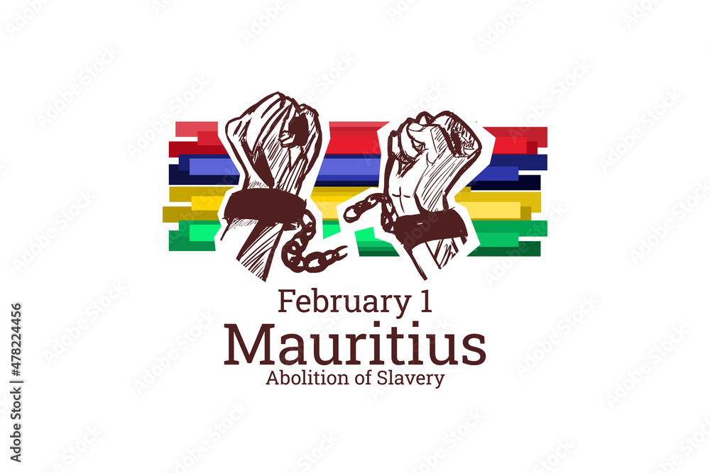 February 1. Abolition of Slavery of Mauritius. vector illustration ...