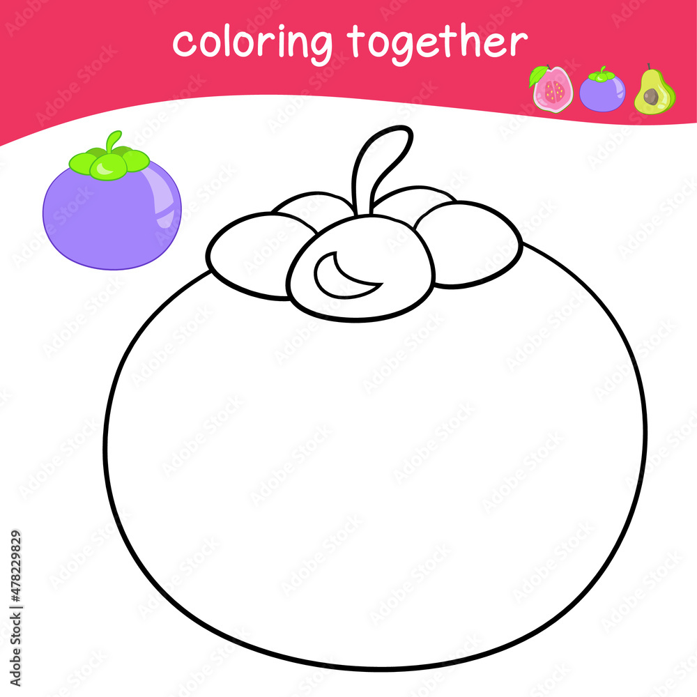 Fruit coloring worksheet page. Coloring cute fruit worksheet page ...