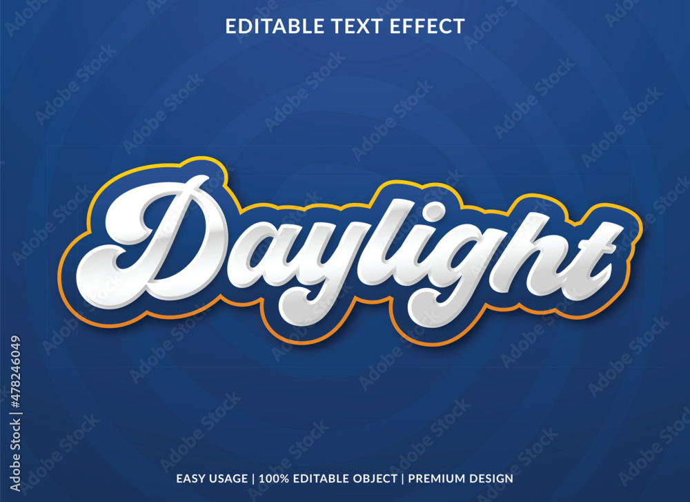 daylight text effect template design with bold and abstract style use ...