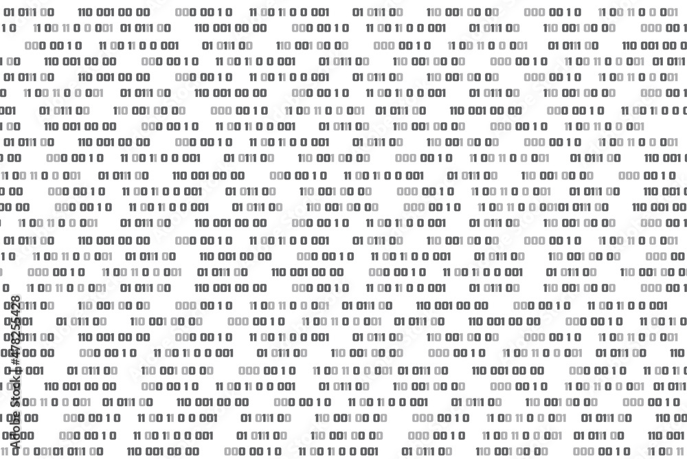 Binary Code texture on white Background, Digital Abstract technology ...