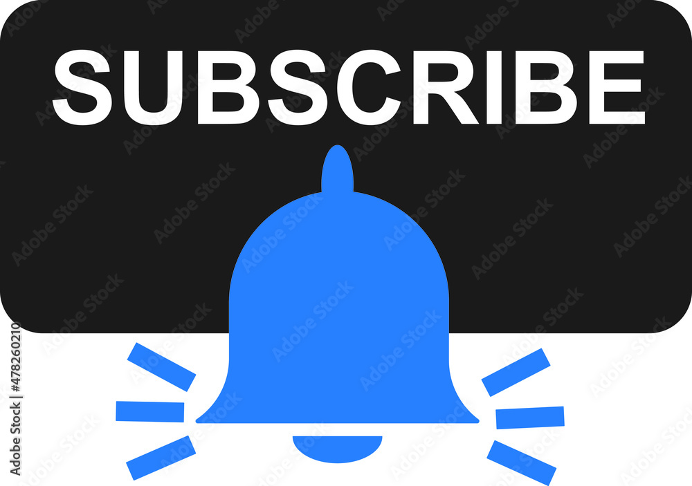 Modern subscribe button icon vector blue version Stock Vector | Adobe Stock