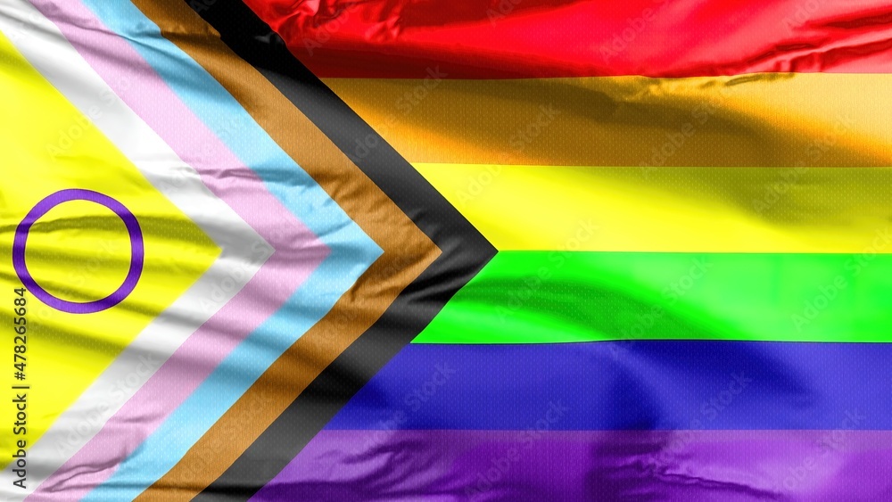 LGBT Rainbow Flag with inclusion and progression colours. Symbol of ...