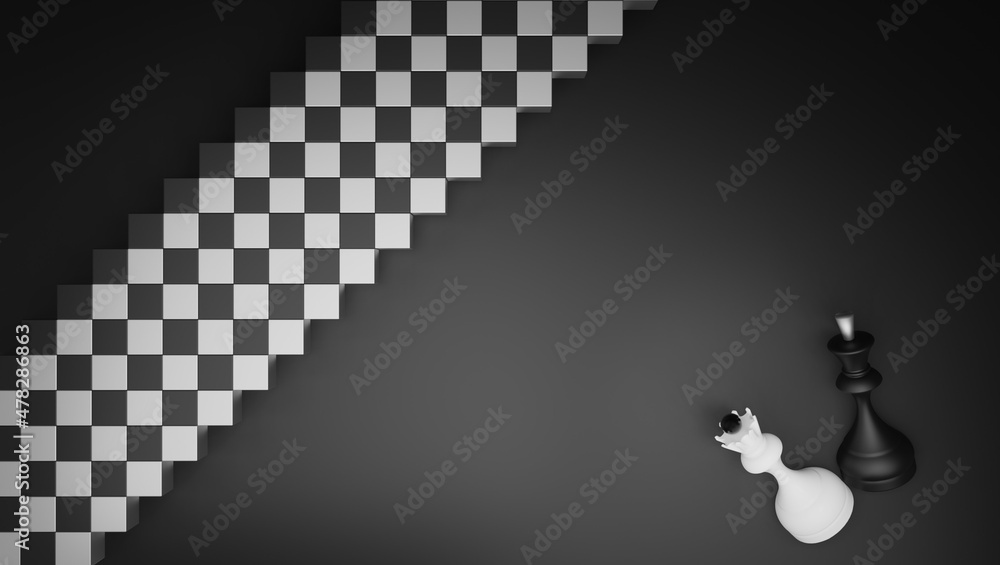 Modern Chess wallpaper 3D design. Dark conceptual background with chess ...