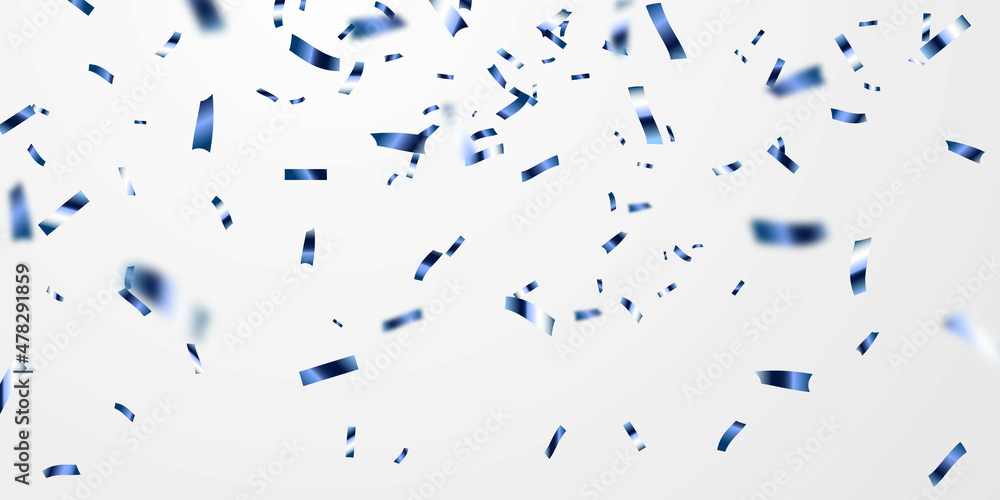 Vector illustration of blue confetti for a fun party background. Stock ...