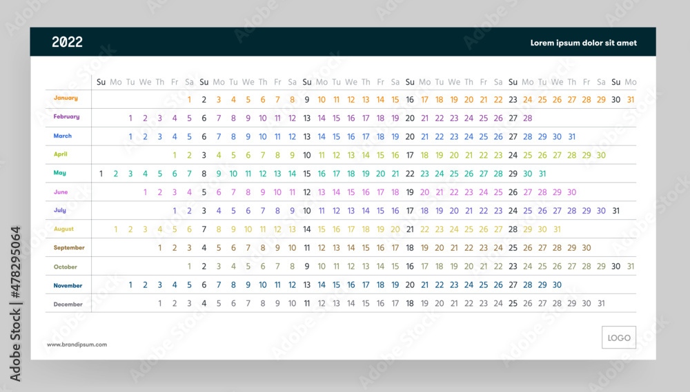Modern 2022 сalendar design. 2022, 2023. Editable calendar page ...