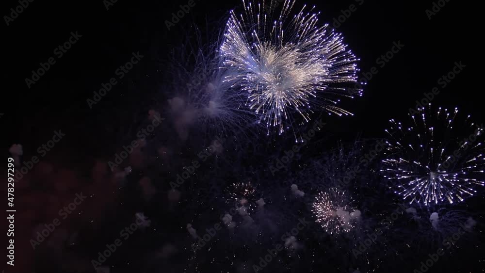 Vidéo Stock Fireworks festival background. Shining real fireworks with ...