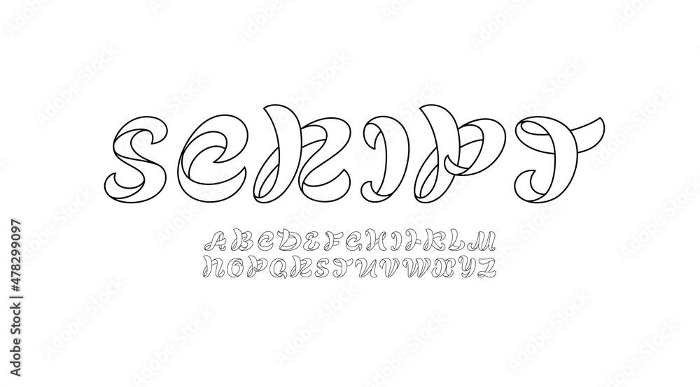 Black curvy font, handwritten script alphabet, calligraphy cursive ...