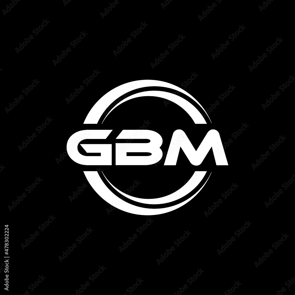 GBM letter logo design with black background in illustrator, vector ...