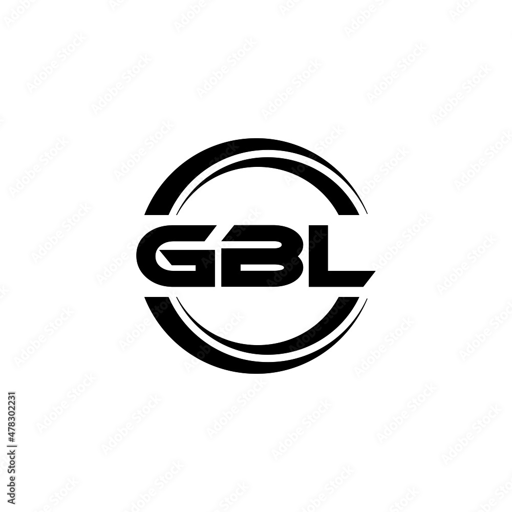 Vecteur Stock GBL letter logo design with white background in illustrator, vector logo modern ...