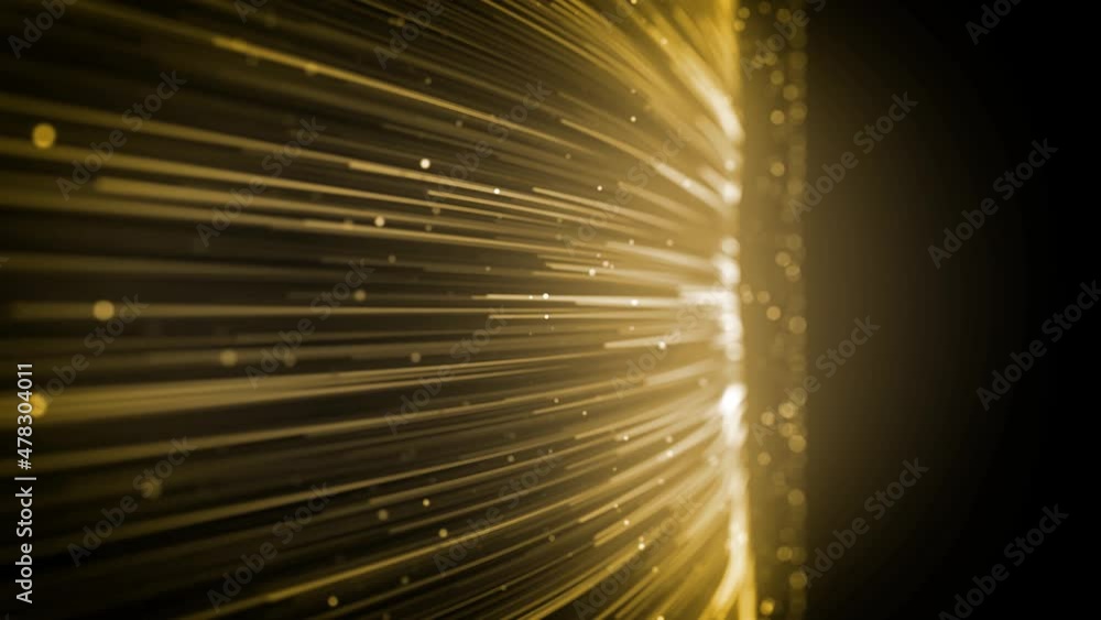 Abstract Light Gold Strings Flowing Background Loop/ 4k animation of an ...