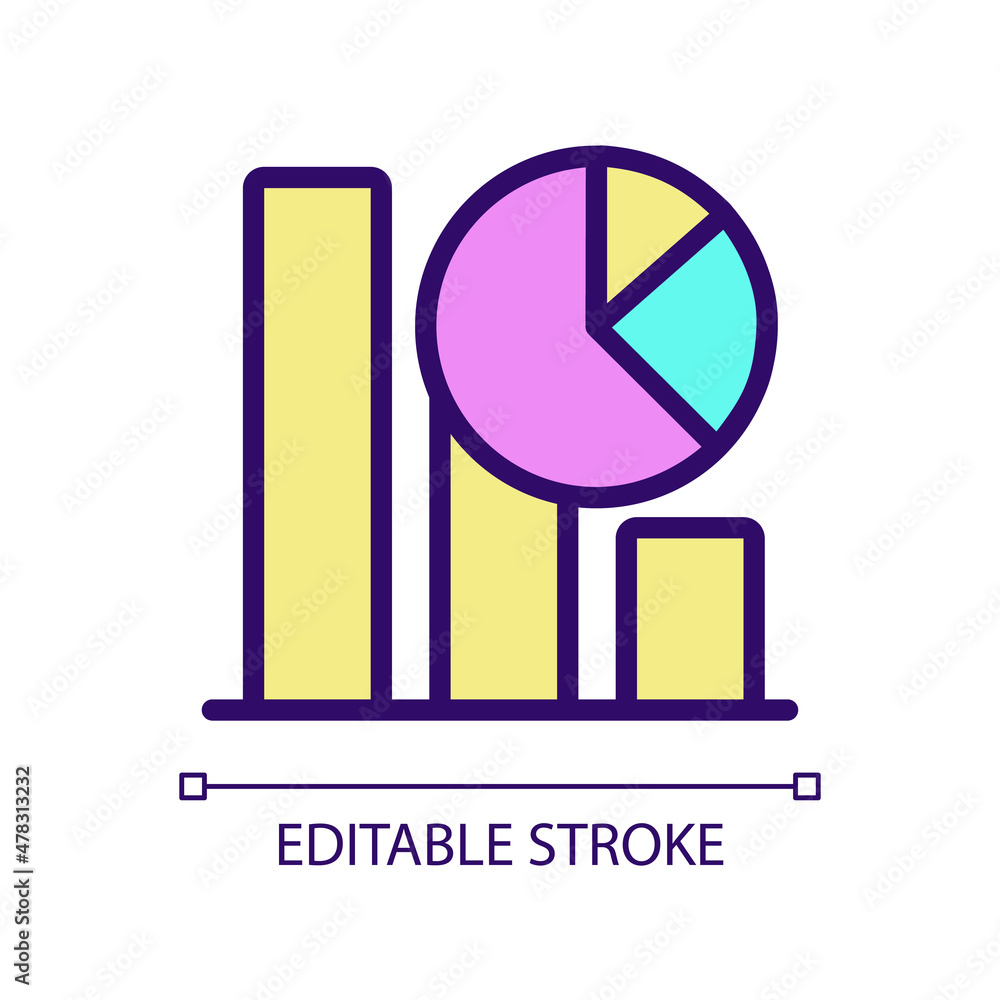 Regression part of data mining RGB color pixel perfect icon. Statistic ...