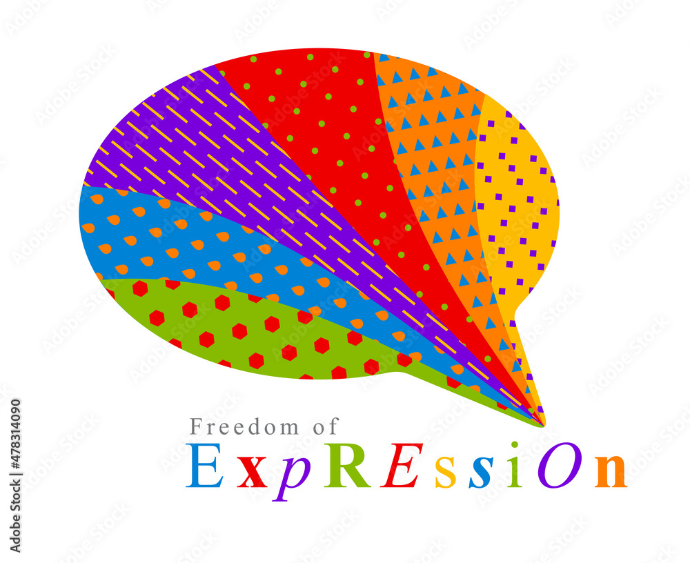 Freedom of expression vector concept shown with speech bubble in a ...