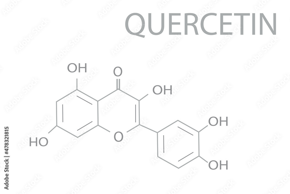 Quercetin molecular skeletal chemical formula. Stock Vector | Adobe Stock
