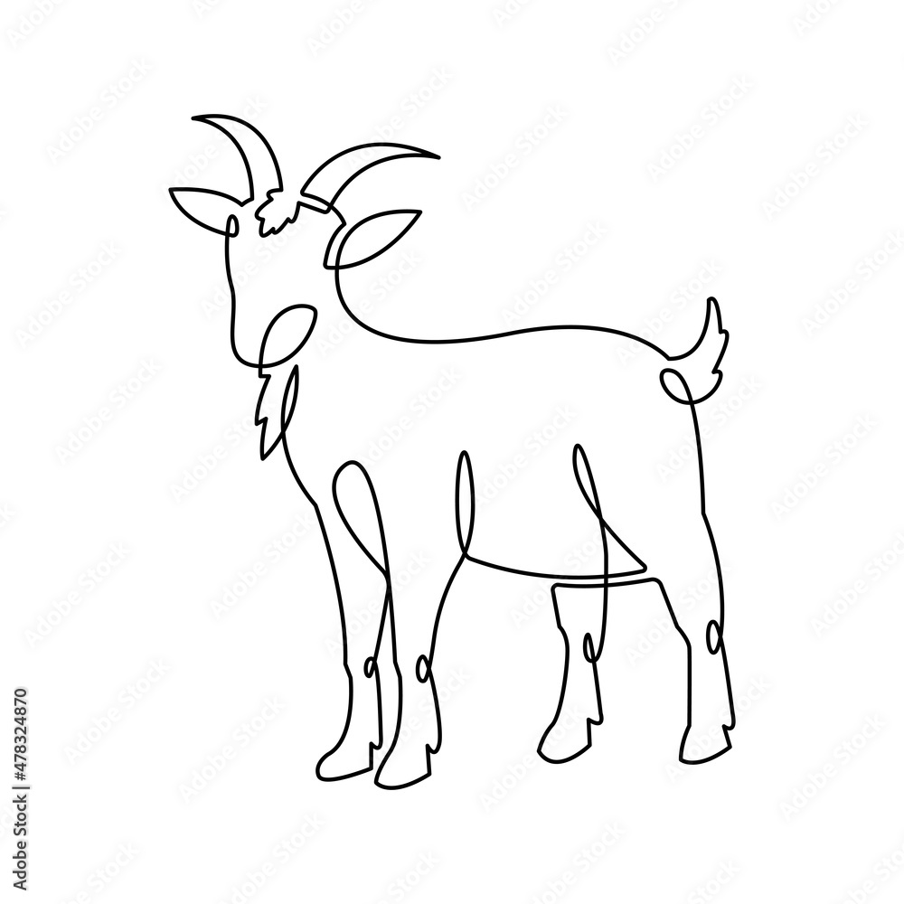Goat Drawing Outline