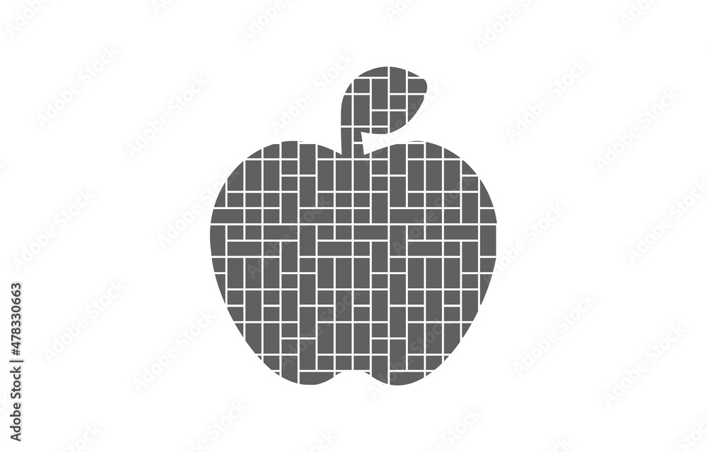 Photo collage frames template inside apple sign. Flying apple fruit ...