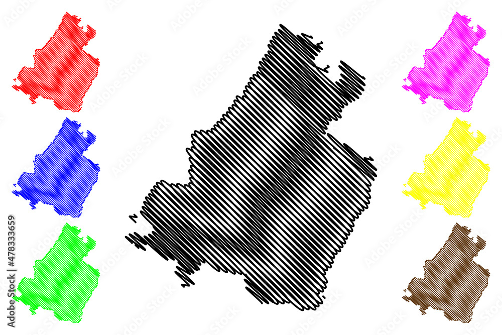 Sirohi district (Rajasthan State, Republic of India) map vector ...