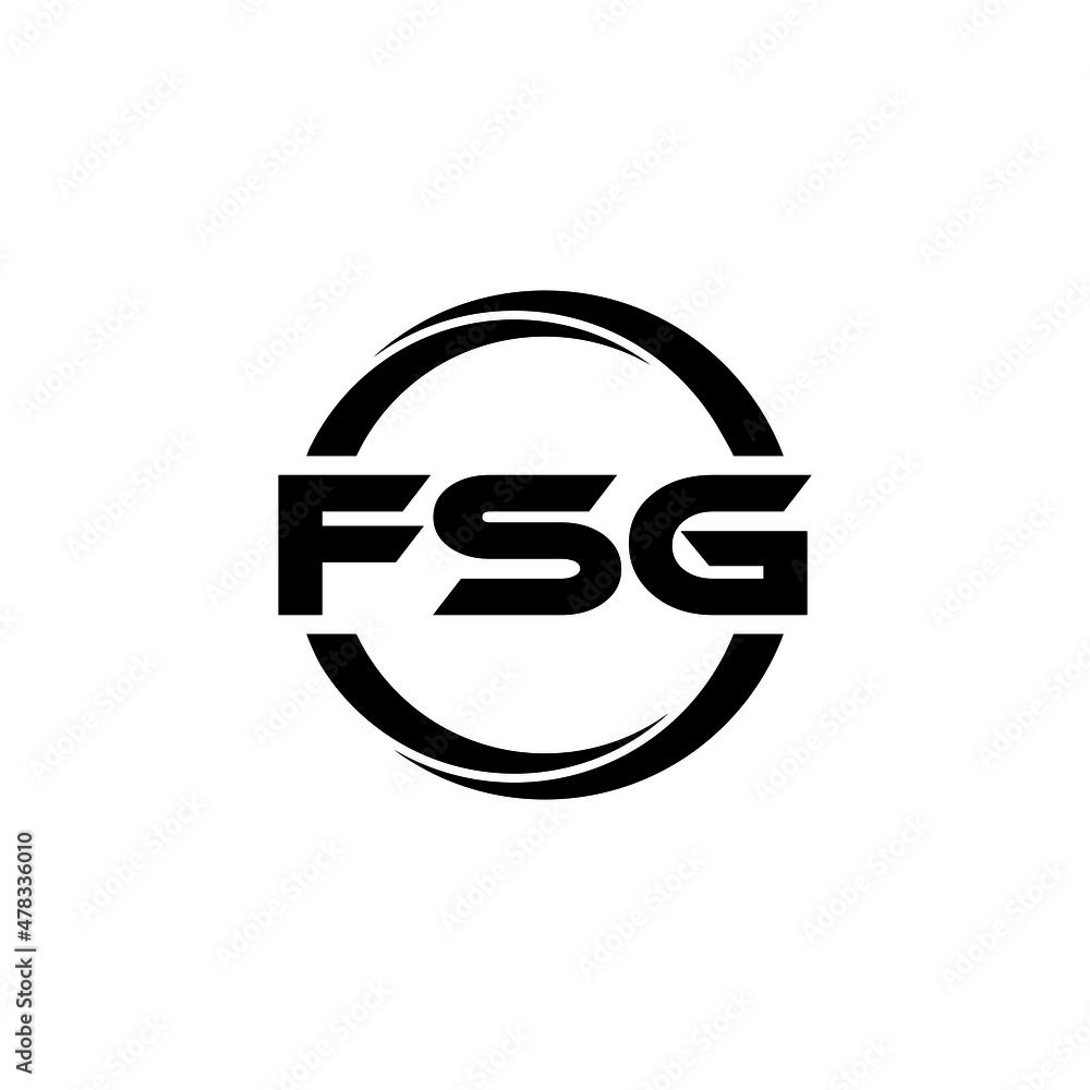 FSG letter logo design with white background in illustrator, vector ...