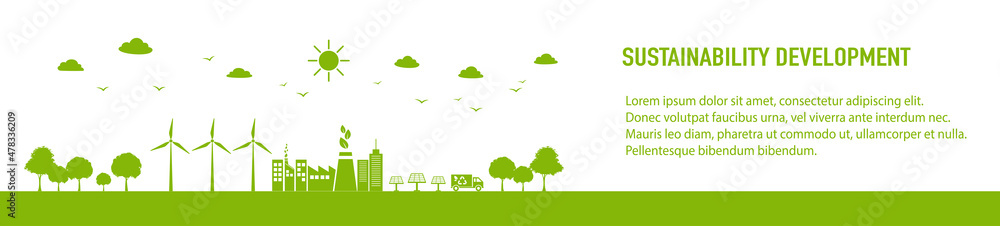 Banner background for Eco friendly, Sustainability development concept ...