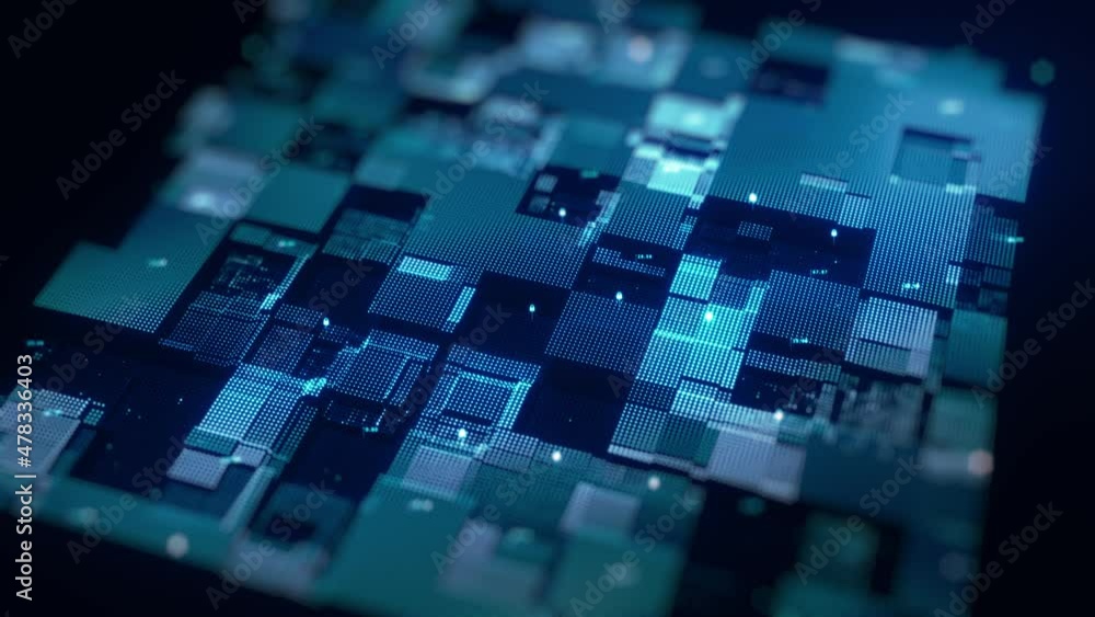 Scanning a QR code. Abstract Animation of QR code data scanning and ...