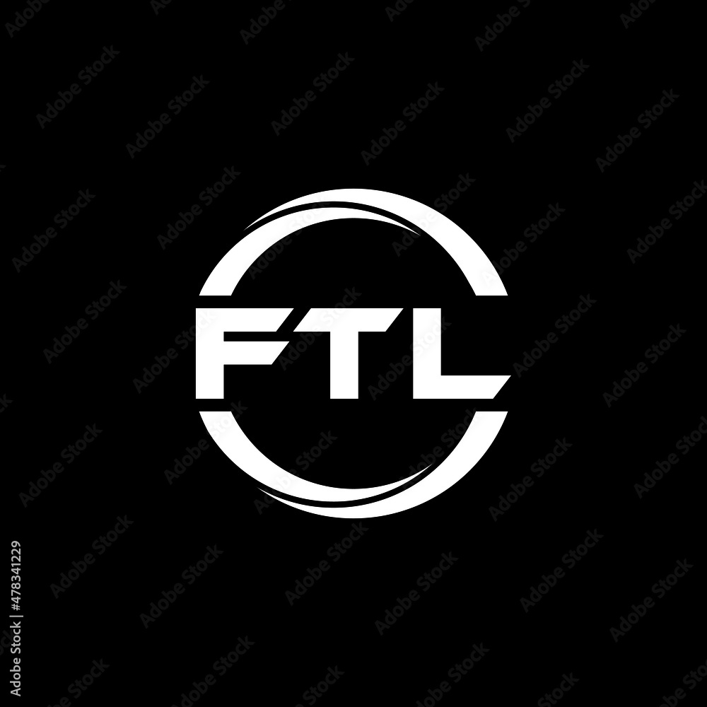 FTL letter logo design with black background in illustrator, vector ...