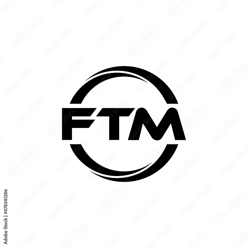 FTM letter logo design with white background in illustrator, vector ...