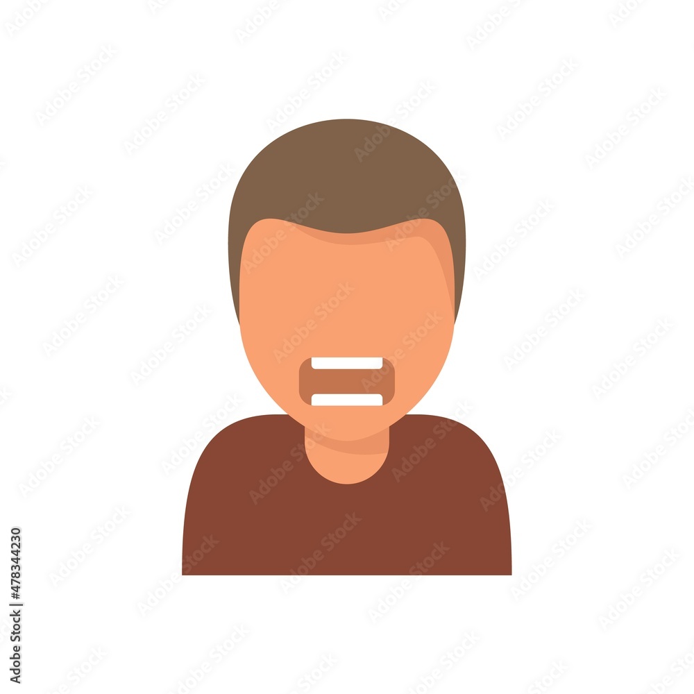 Angry man icon flat isolated vector Stock Vector | Adobe Stock