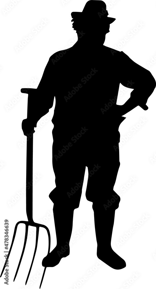 Farmer Silhouettes Farmer SVG EPS PNG Stock Vector | Adobe Stock