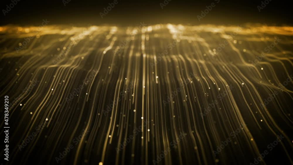 Vidéo Stock Abstract Light Gold Strings Flowing Background Loop/ 4k ...