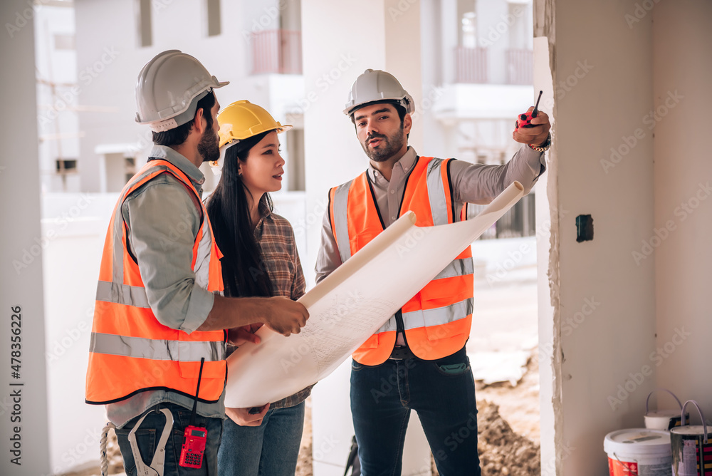 Civil engineer , Construction worker and Architects wearing hardhats ...