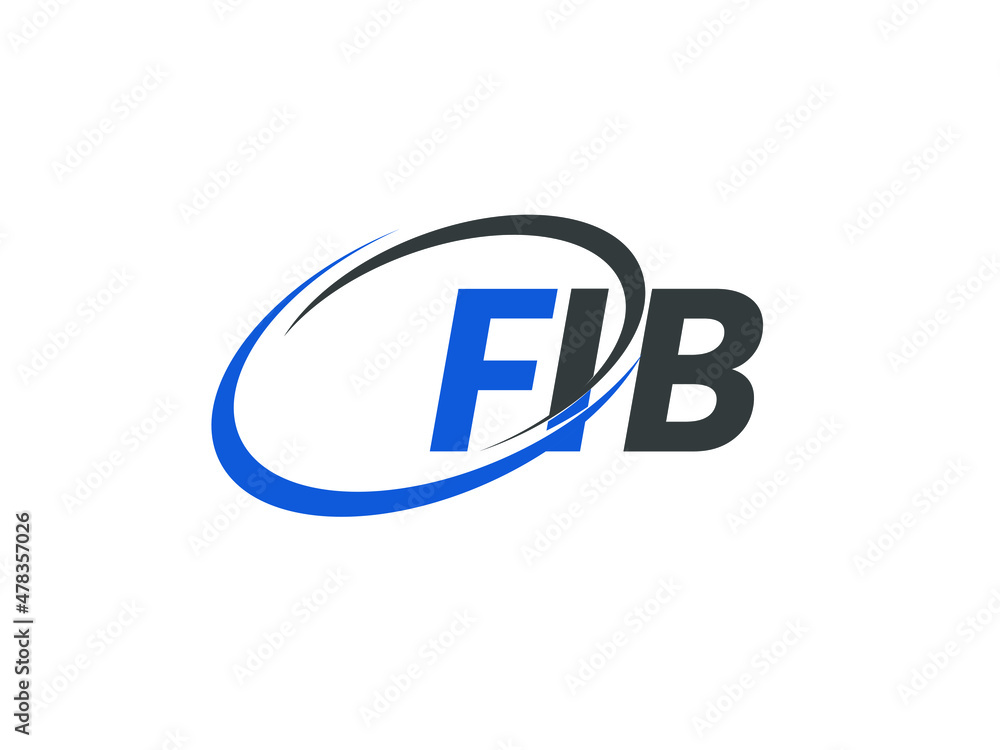 FIB letter creative modern elegant swoosh logo design Stock Vector ...
